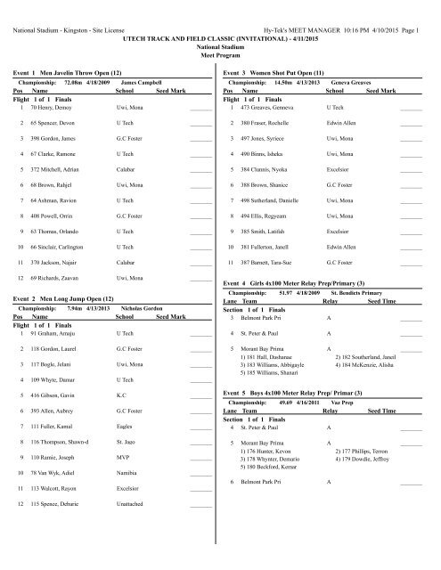 utech classics program