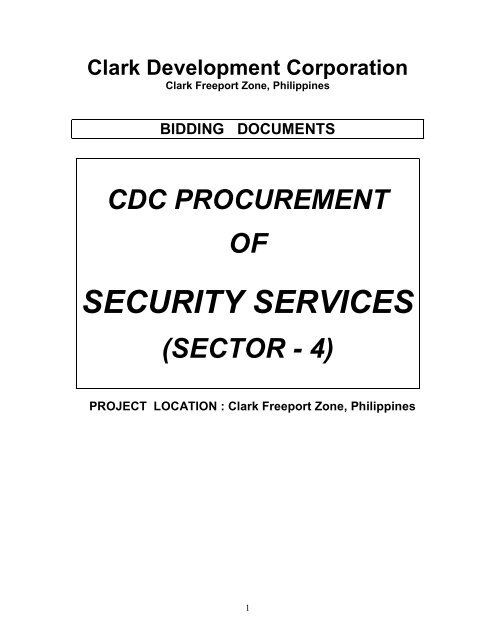 Bidding Documents - Clark Freeport Zone