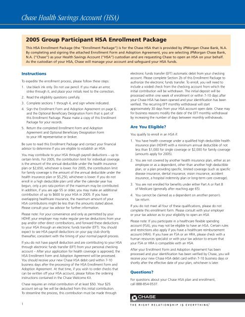 Chase Health Savings Account (HSA)