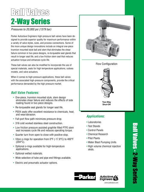 2-Way Ball Valves - Parker Autoclave Engineers
