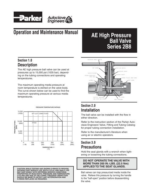 2B8 Ball Valves - Parker Autoclave Engineers