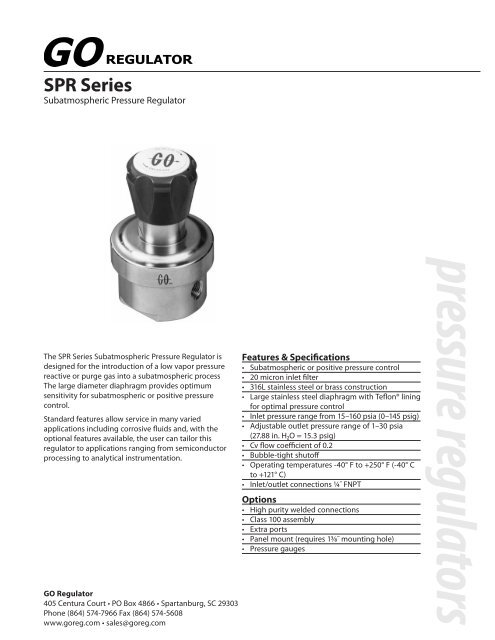 SPR Series - Fluid Process Control