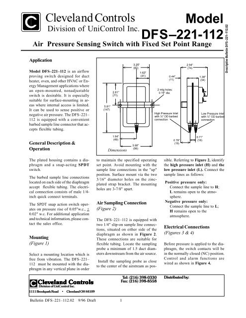 APS Air Pressure Switch - Neptronic
