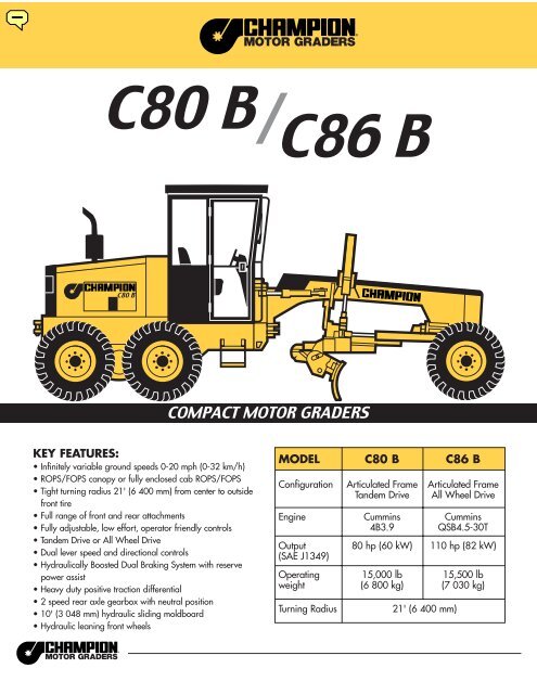 0311-003 C80_C86 B Specsheet - Champion Motor Graders