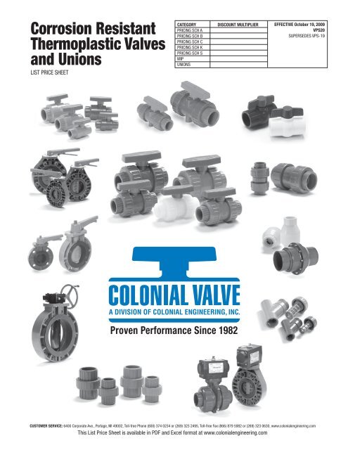 Colonial Price Book Revised.indd - Colonial Engineering