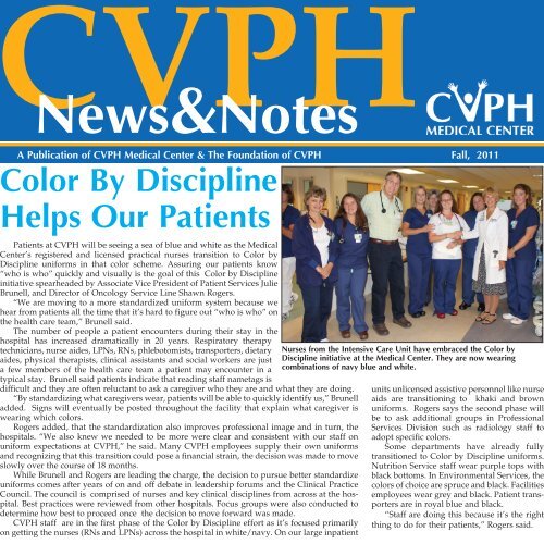 Color By Discipline Helps Our Patients - CVPH Medical Center