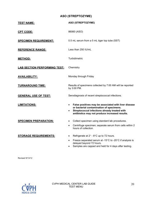ASO (STREPTOZYME) TEST NA