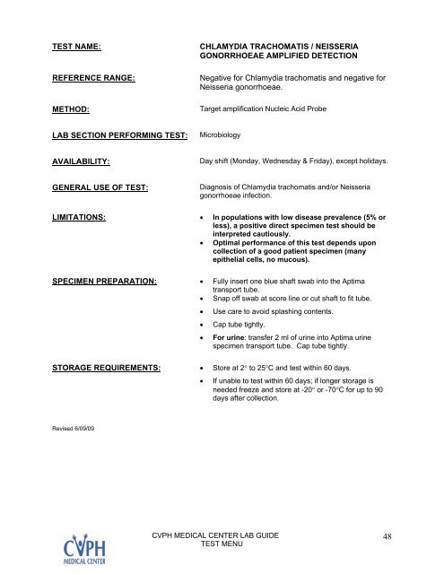 TEST NAME: REFERENCE RANG