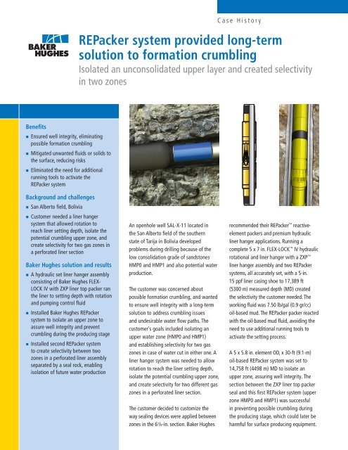 REPacker system provided long-term solution to ... - Baker Hughes