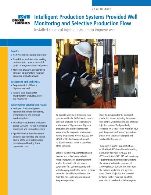 Intelligent Production Systems Provided Well ... - Baker Hughes