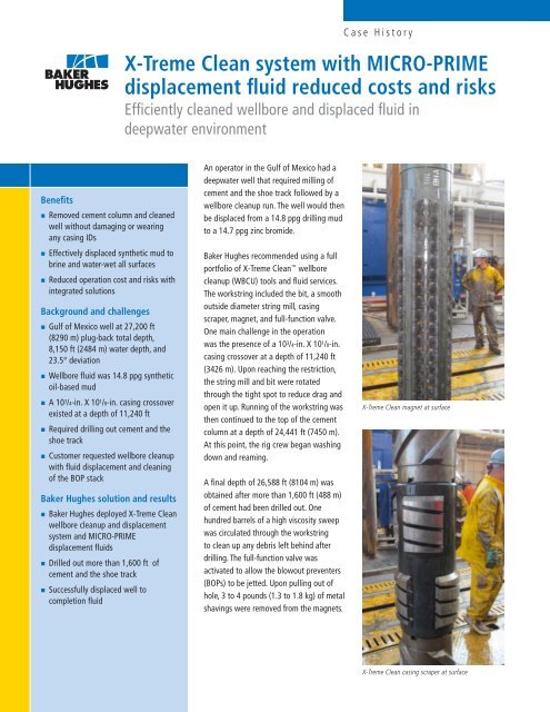 X-Treme Clean system with MICRO-PRIME ... - Baker Hughes
