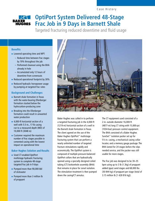 OptiPort System Delivered 48-Stage Frac Job in 9 ... - Baker Hughes