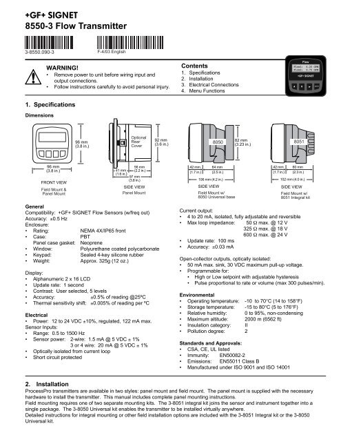 SIGNET 8550-3 Flow Transmitter - Advanced Photon Source