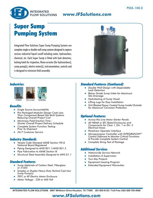 Super Sump Pumping System - Integrated Flow Solutions
