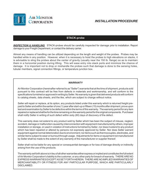 STACK-probe - Air Monitor Corporation