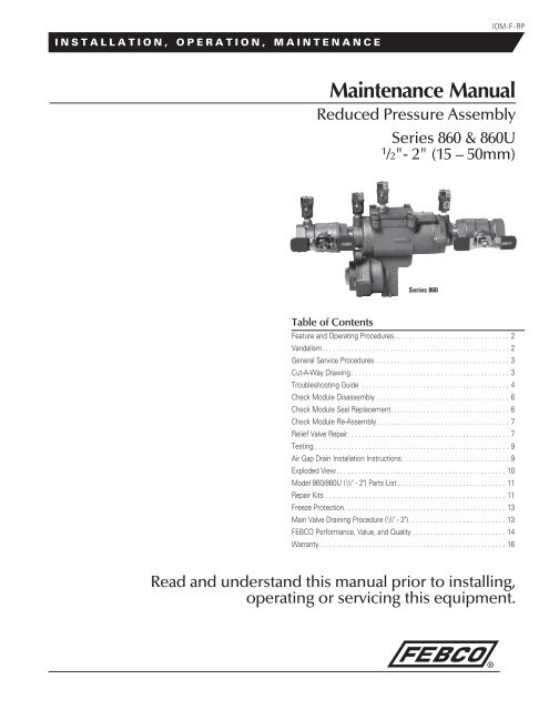 Febco Watts 860 860U Reduced Pressure ... - Irrigation Direct