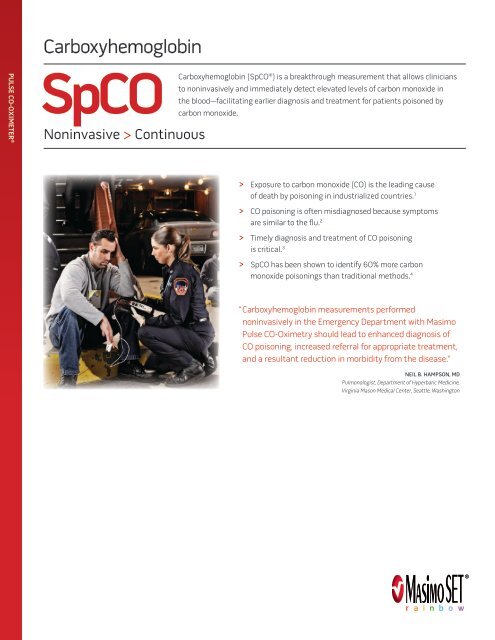 Data Sheet: SpCO - Masimo