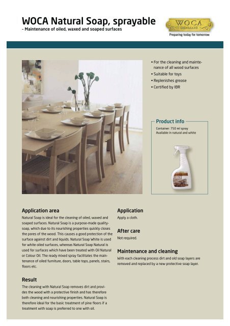 WOCA Natural Soap, sprayable - WOCA Denmark