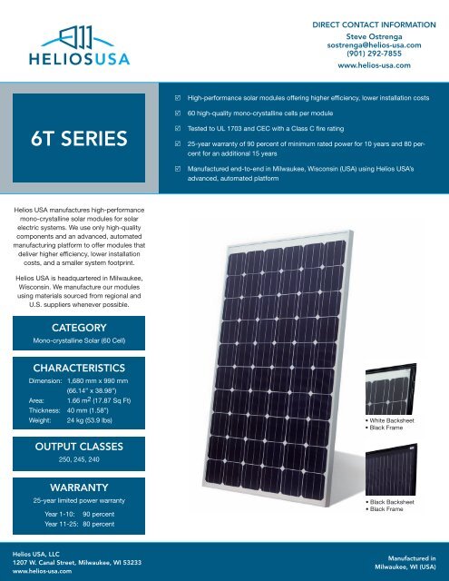 Helios 6T Series Specs - Sundeavor