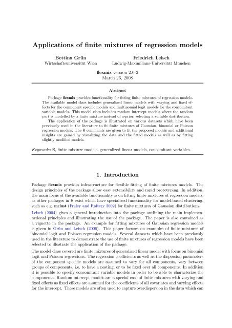 Applications Of Finite Mixtures Of Regression Models Nextag