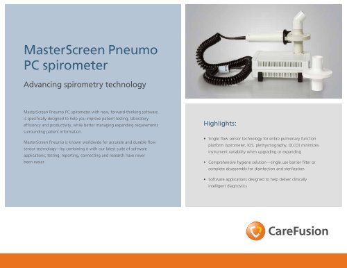 MasterScreen Pneumo PC spirometer - CareFusion.de