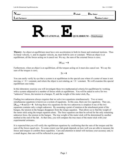 Lab-06-(Rotational Equilibrium)