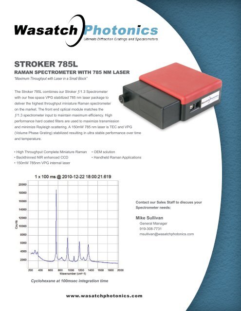 Stroker 785L - Raman Spectrometer Rentals