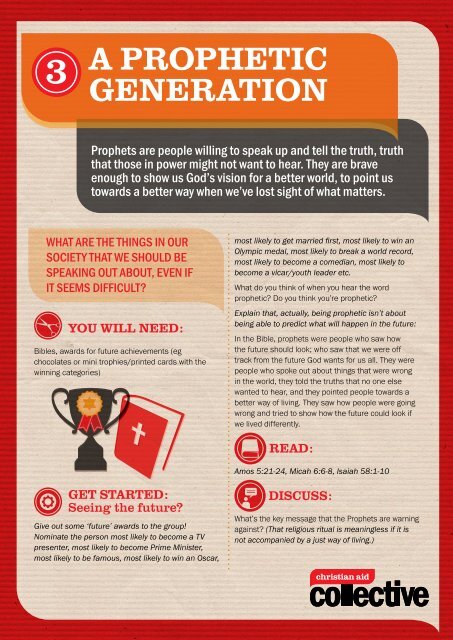 Christian Aid Collective Bible Study 3. A prophetic generation