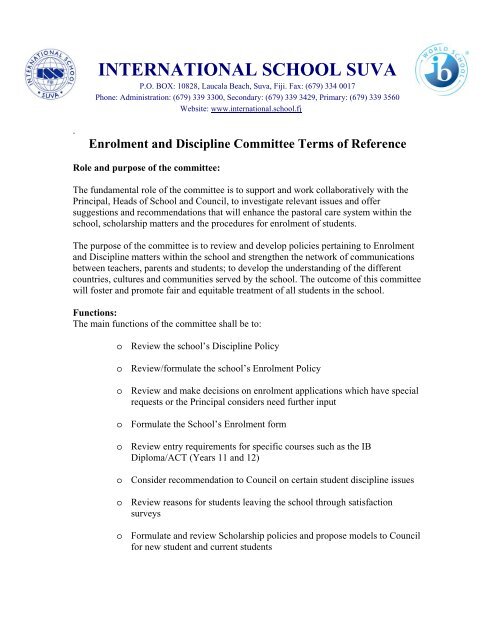 Enrolment and Discipline Committee Terms of Reference