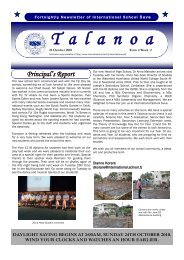 INTERNATIONAL SCHOOL SUVA Principal's Welcome