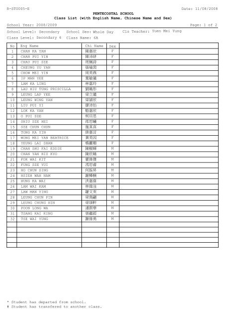 Class Name: 6A Yuen Mei Yung - Www2.hkedcity.net
