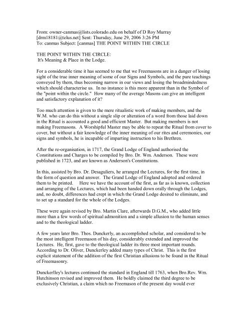 Point Within A Circle 1 - Kamloops Freemasons