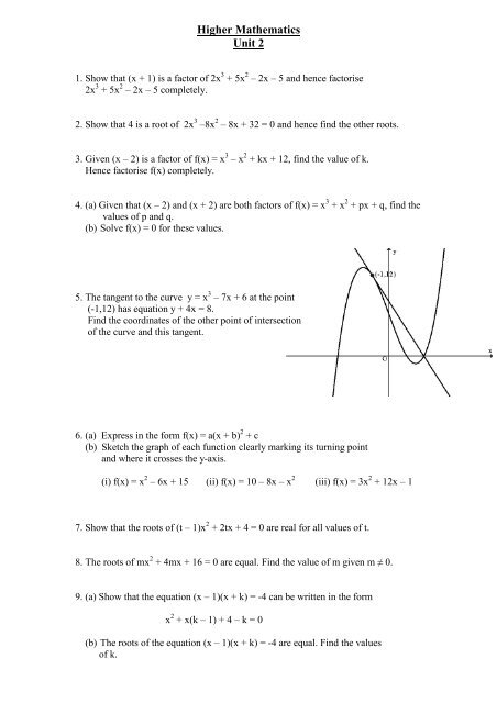 Higher Mathematics Unit 2 - Knightswood Secondary School