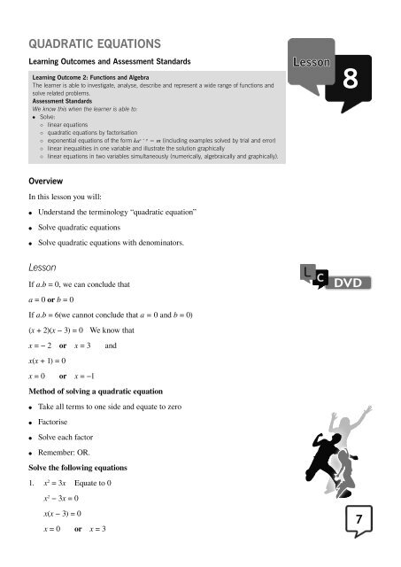 Gr 10 Quadratic Equations - Maths Excellence