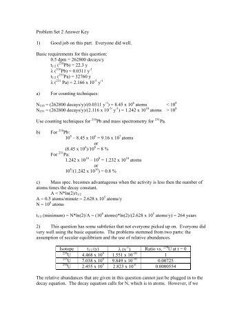 Problem Set #6 Answer Key