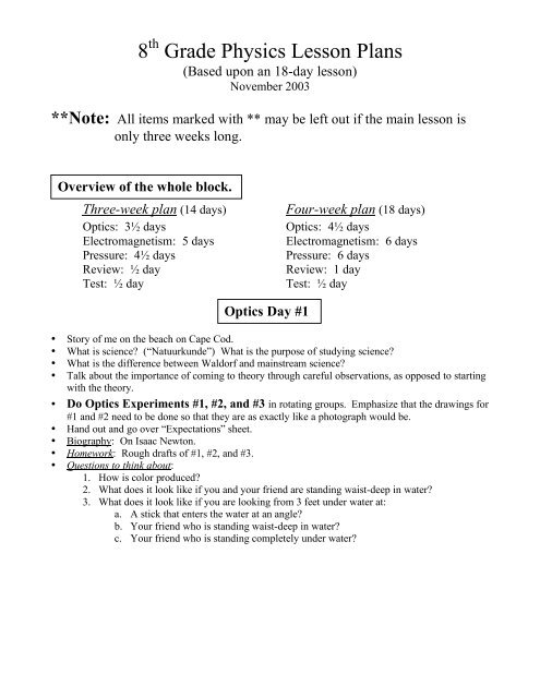 Eighth Grade Physics