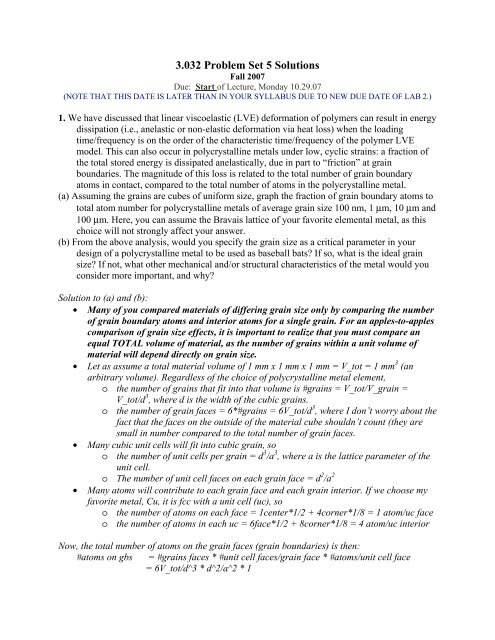 3.032 Problem Set 5 Solutions - MIT OpenCourseWare