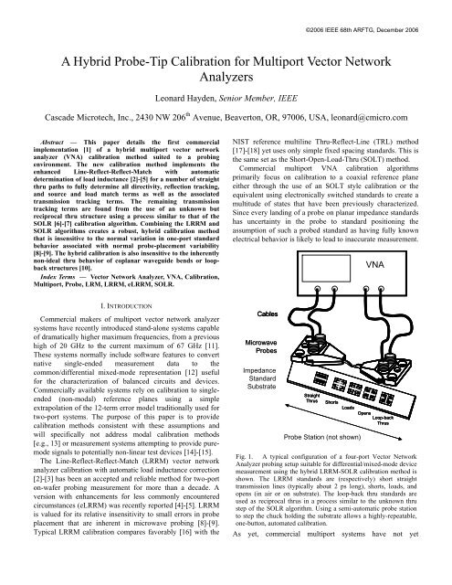 A Hybrid Probe-Tip Calibration for Multiport ... - MB Electronique
