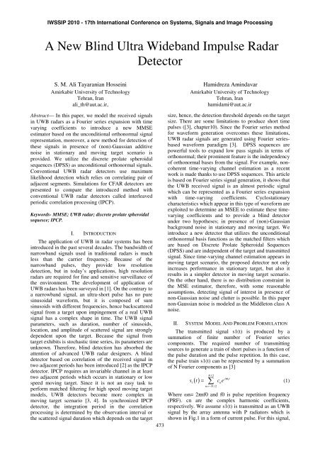 A New Blind Ultra Wideband Impulse Radar Detector - crEAct.eve