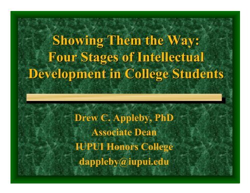 Four Stages of Intellectual Development in College Students ...