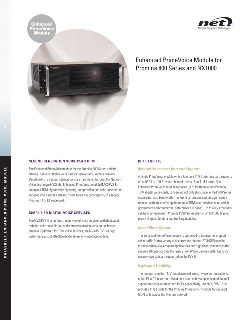Enhanced PrimeVoice Module for Promina 800 Series and NX1000