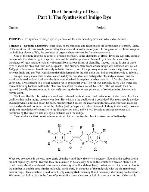 Indigo Dye Structure
