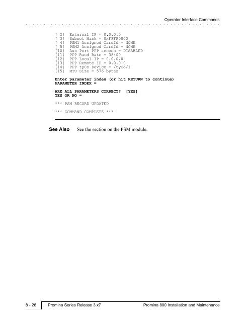 Operator Interface Comm