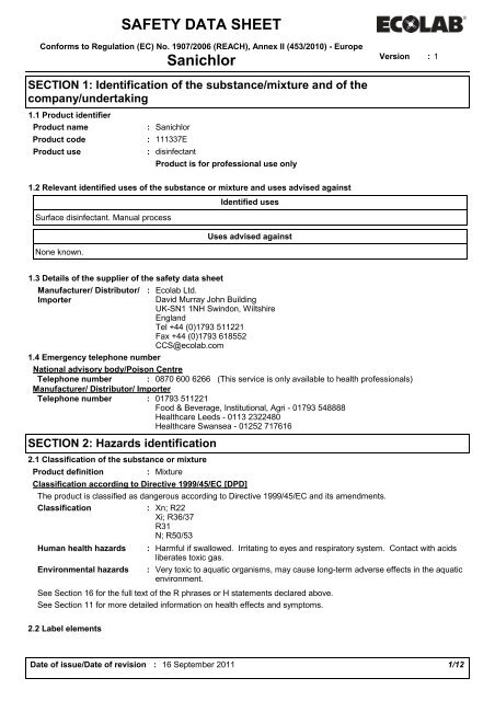 au1028 sanichlor chlorine tabs - Strachans Ltd.