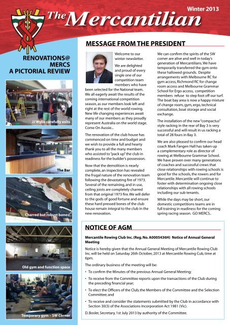 The Mercantilian Winter 2013 - Mercantile Rowing Club