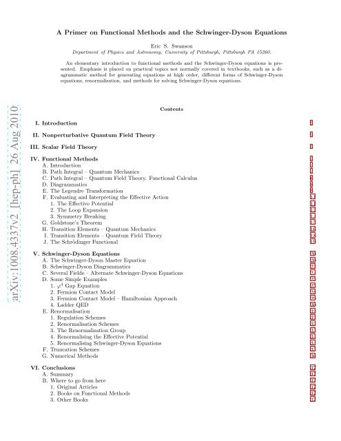 A Primer on Functional Methods and the Schwinger-Dyson Equations