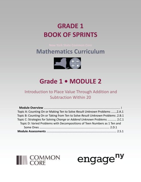 GRADE 1 BOOK OF SPRINTS Grade 1 • MODULE 2