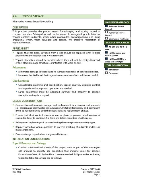 4.5-l TOPSOIL SALVAGE DESCRIPTION ... - Tahoe BMP