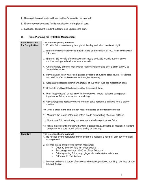 Hydration - Long-Term Care Best Practices Toolkit