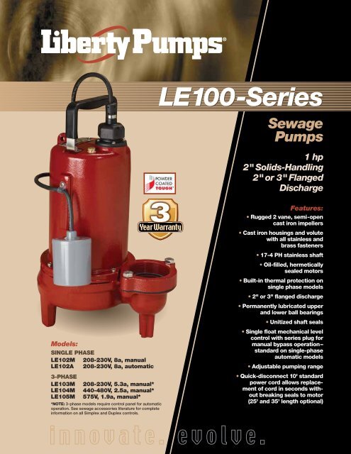 LE100-Series LE100-Series - Liberty Pumps
